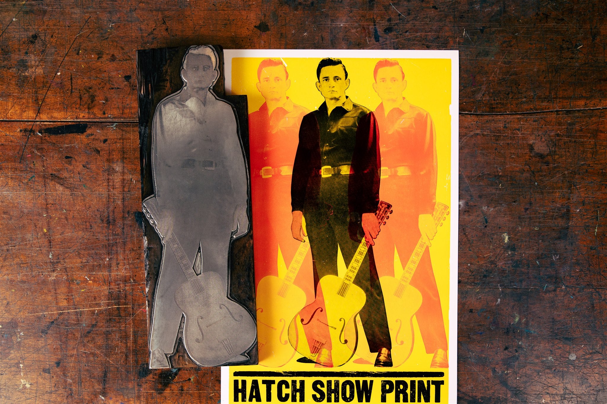 Triple Johnny Cash Poster – Hatch Show Print