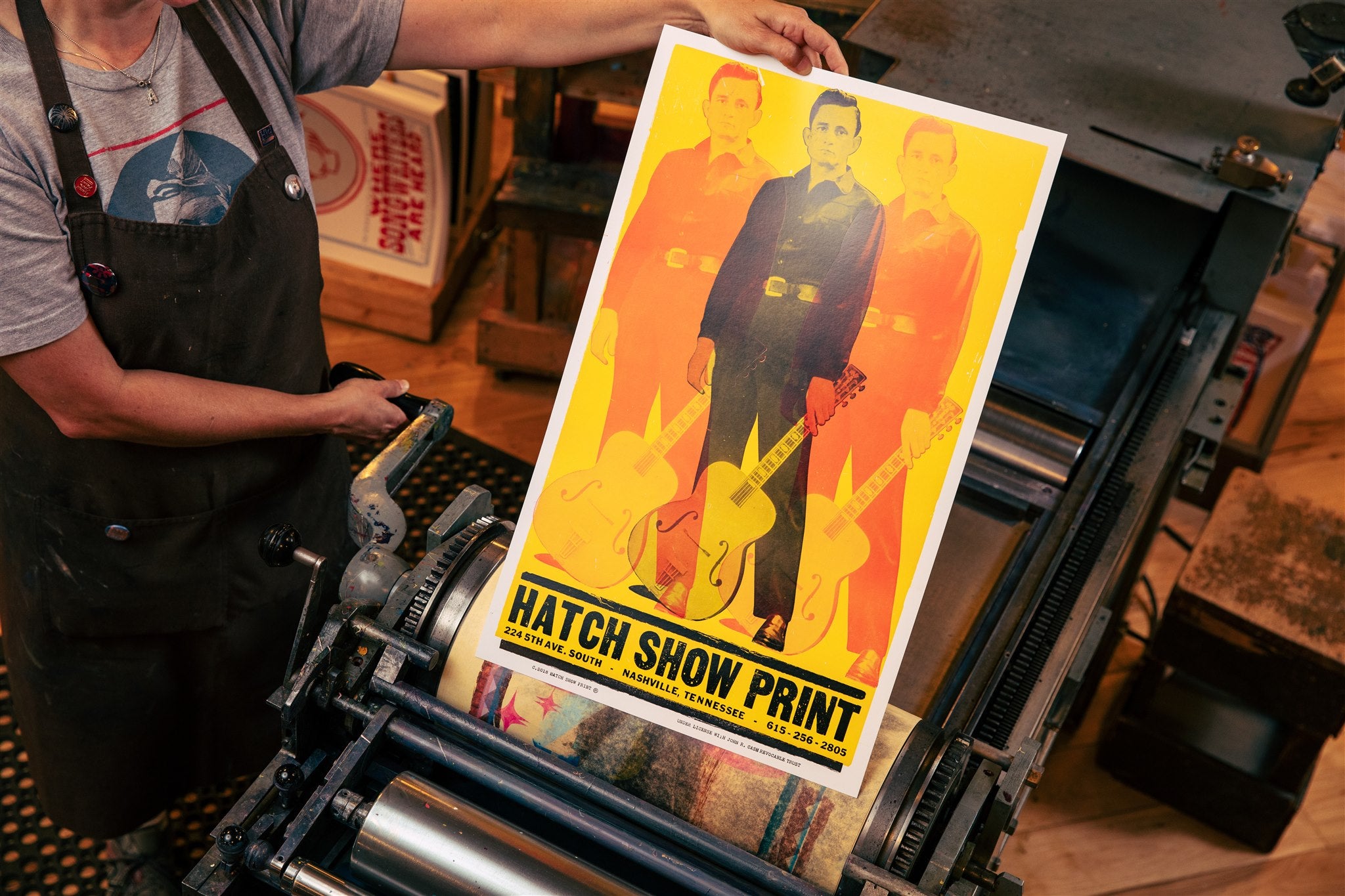 Triple Johnny Cash Poster – Hatch Show Print