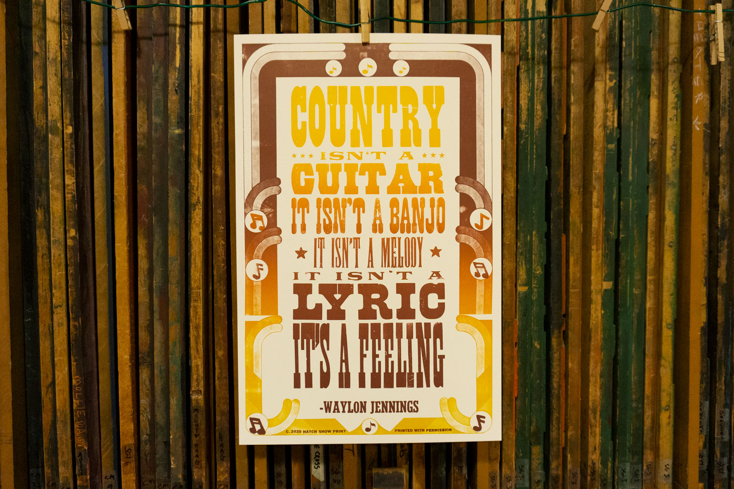 Waylon Jennings Quote Poster – Hatch Show Print